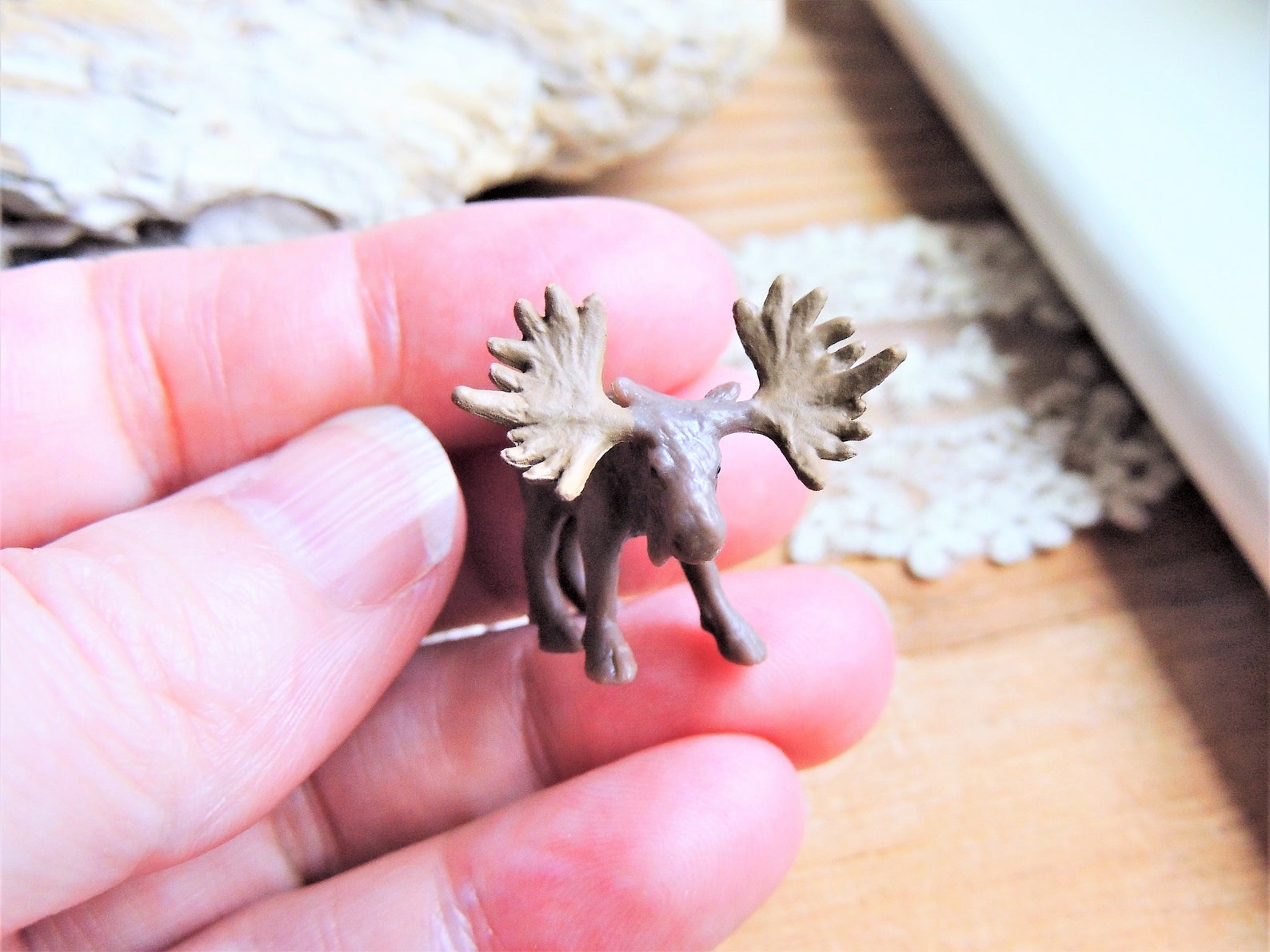 MOOSE MINIATURE Nature Animals Dollhouse Fairy Garden Diorama | Etsy