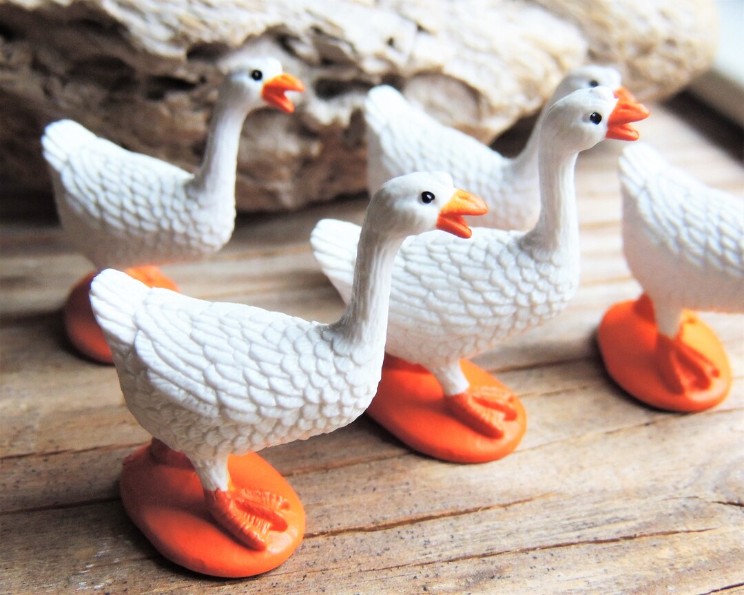 Goose MINIATURES Animal Figures Figurines Dollhouse Fairy Garden ...