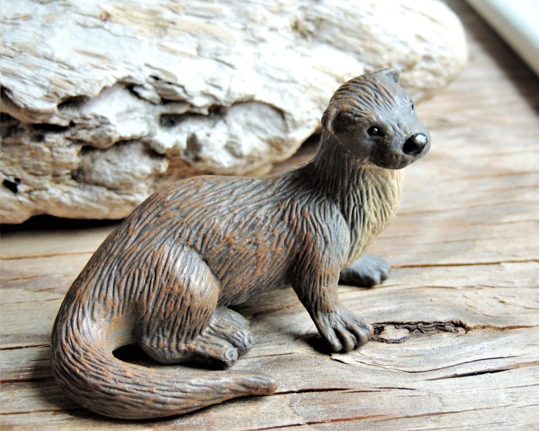 Large MINIATURE RIVER OTTER Animals Figure Figurine Dollhouse Fairy ...