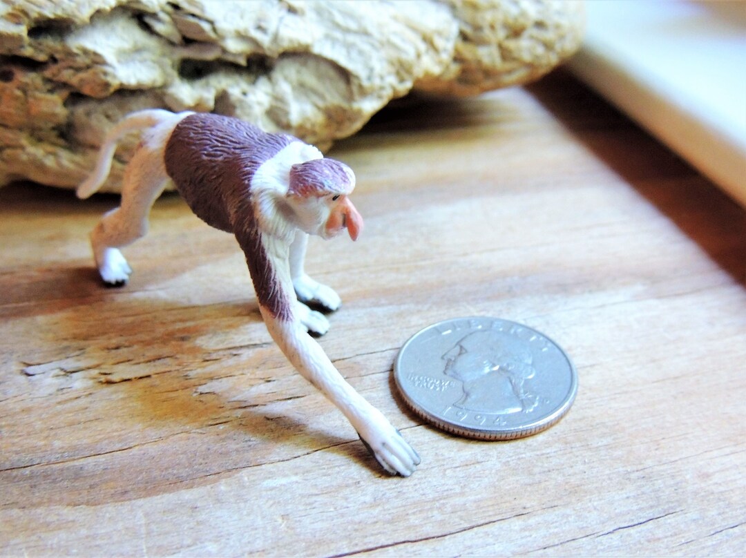 Monkey MINIATURE ANIMALS Figurines Proboscis Monkey Plastic Animal ...