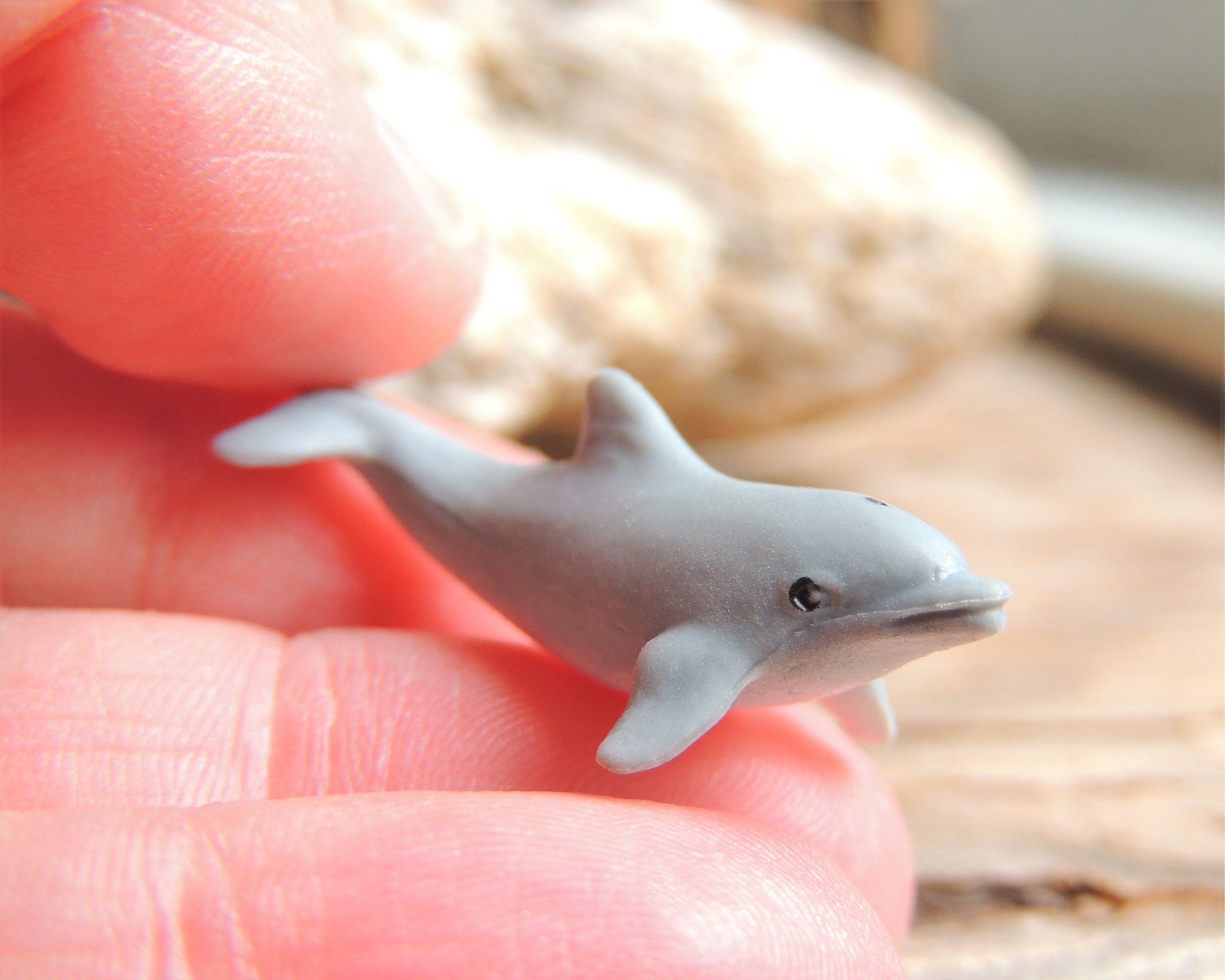 DOLPHIN MINIATURE Sea Animal Figurine Figures Dollhouse for Fairy ...