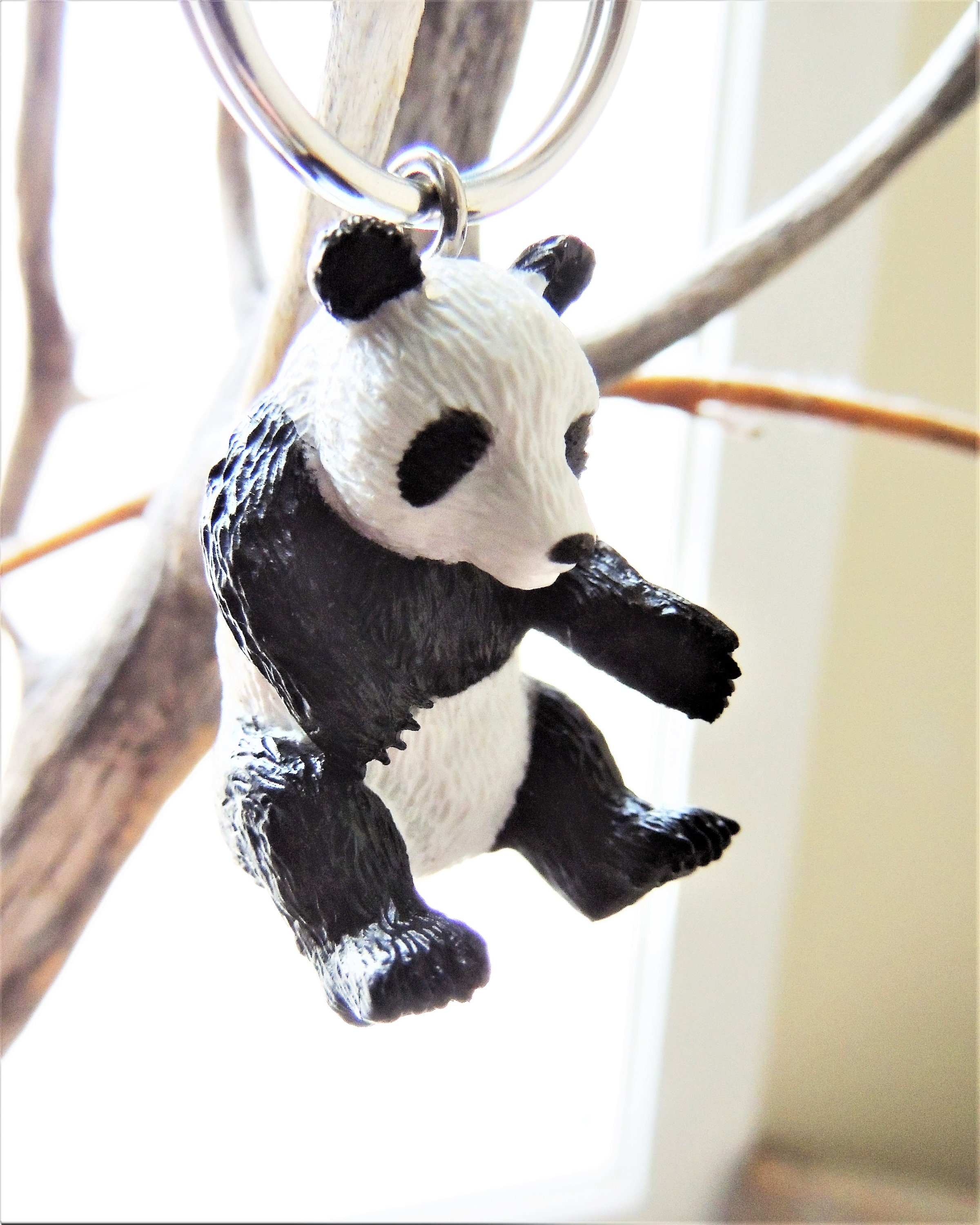 KEYCHAIN Key Chain Giant PANDA Bear Key Ring Key Fob Animal Cute Fun ...