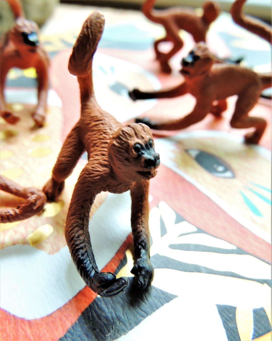 MINIATURE ANIMALS Spider Monkey Plastic Animal Figure Figurines ...