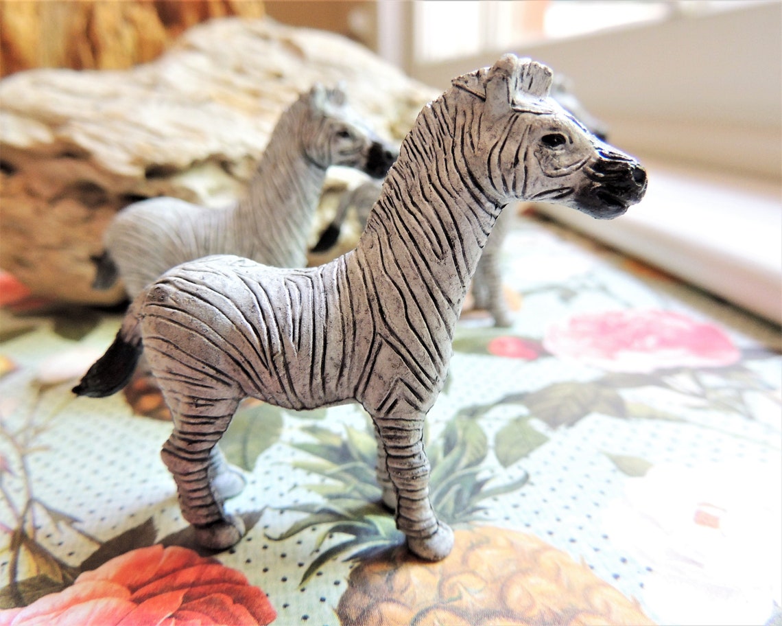MINIATURE ZEBRA Animal Figures Figurines Mini Fairy Gardens - Etsy