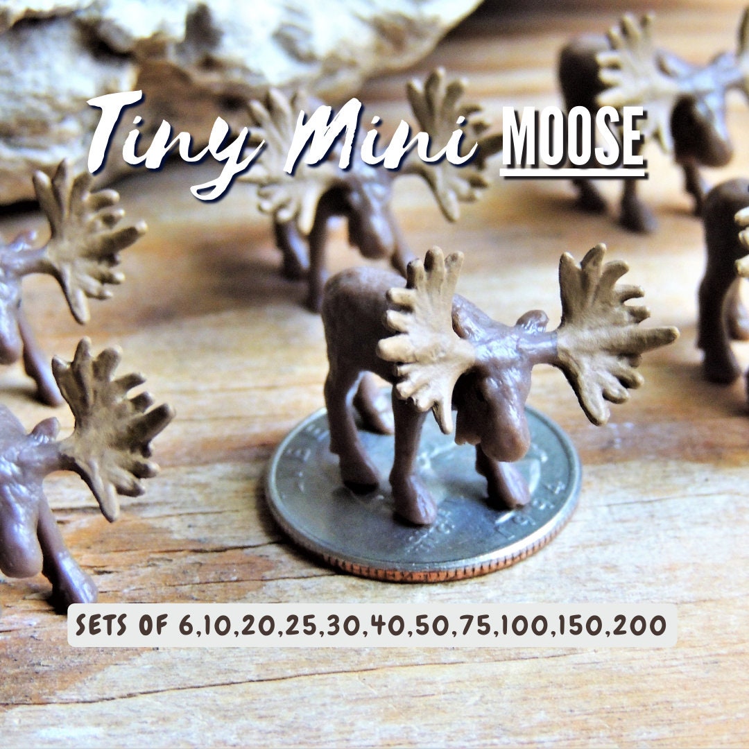 MOOSE MINIATURE Nature Animals Dollhouse Fairy Garden Diorama Terrarium ...