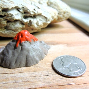 MINIATURE VOLCANO Prehistoric Life Figure Figurine Terrarium Fairy ...
