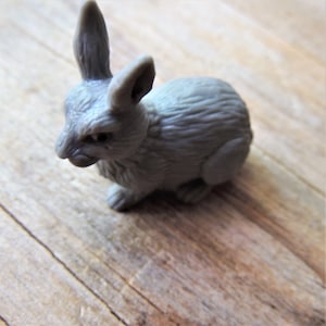 MINIATURE RABBIT Nature Plastic Animal Figures Figurines Dollhouse ...
