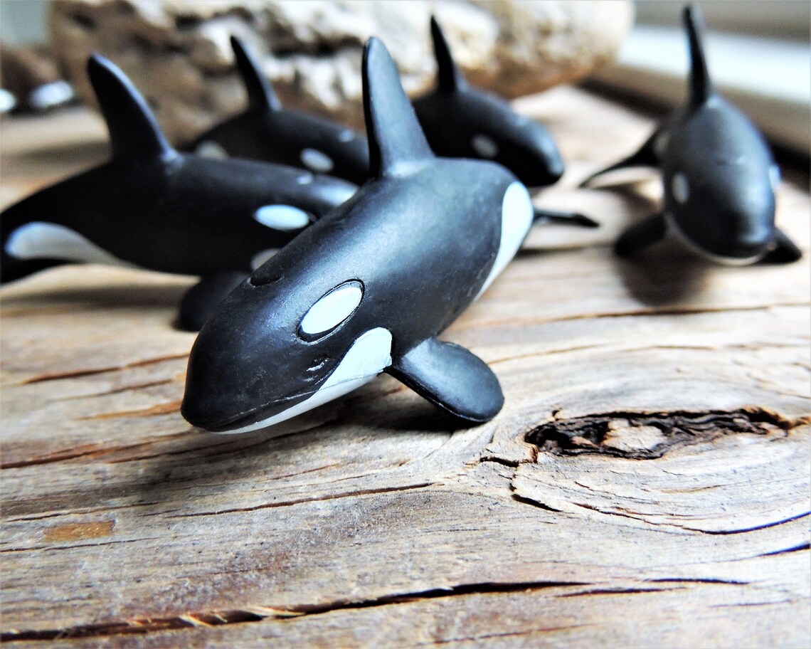 MINIATURE KILLER WHALE Orca Animal Figures Figurines Dollhouse | Etsy