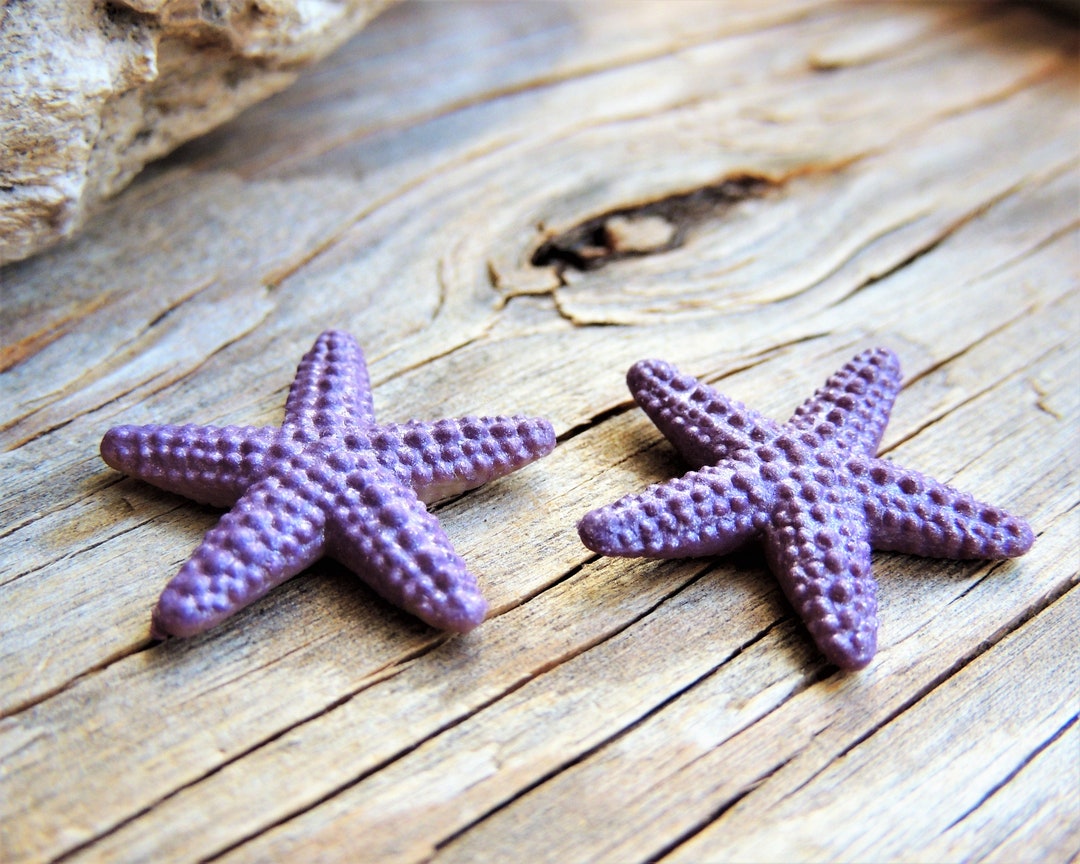 Set of MINIATURE PURPLE STARFISH Sea Life Animal Figurine Figure Micro ...