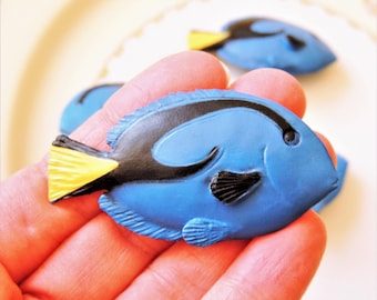 MINIATURE YELLOWFIN TUNA Fish Animal Figurine Figure Dollhouse Fairy ...