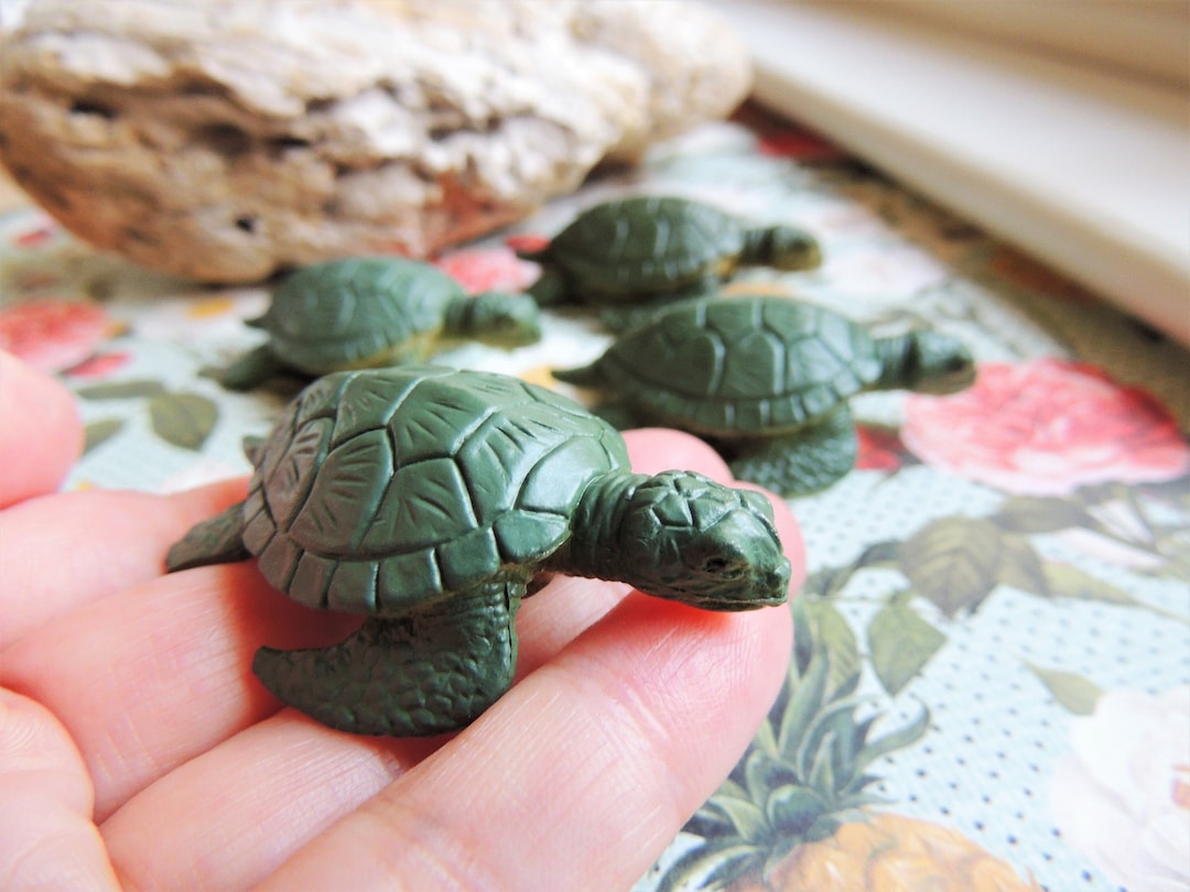 MINIATURE SEA TURTLE Animals Figures Figurines Dollhouse Diorama ...