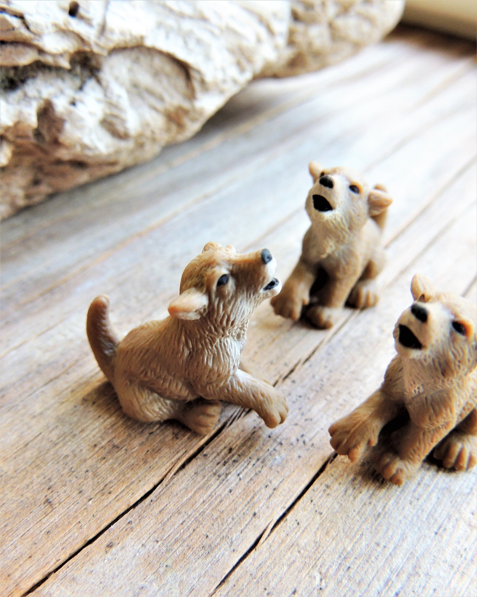 MINIATURE Wolf Pup Wolves Animal Mini Figures Figurines - Etsy