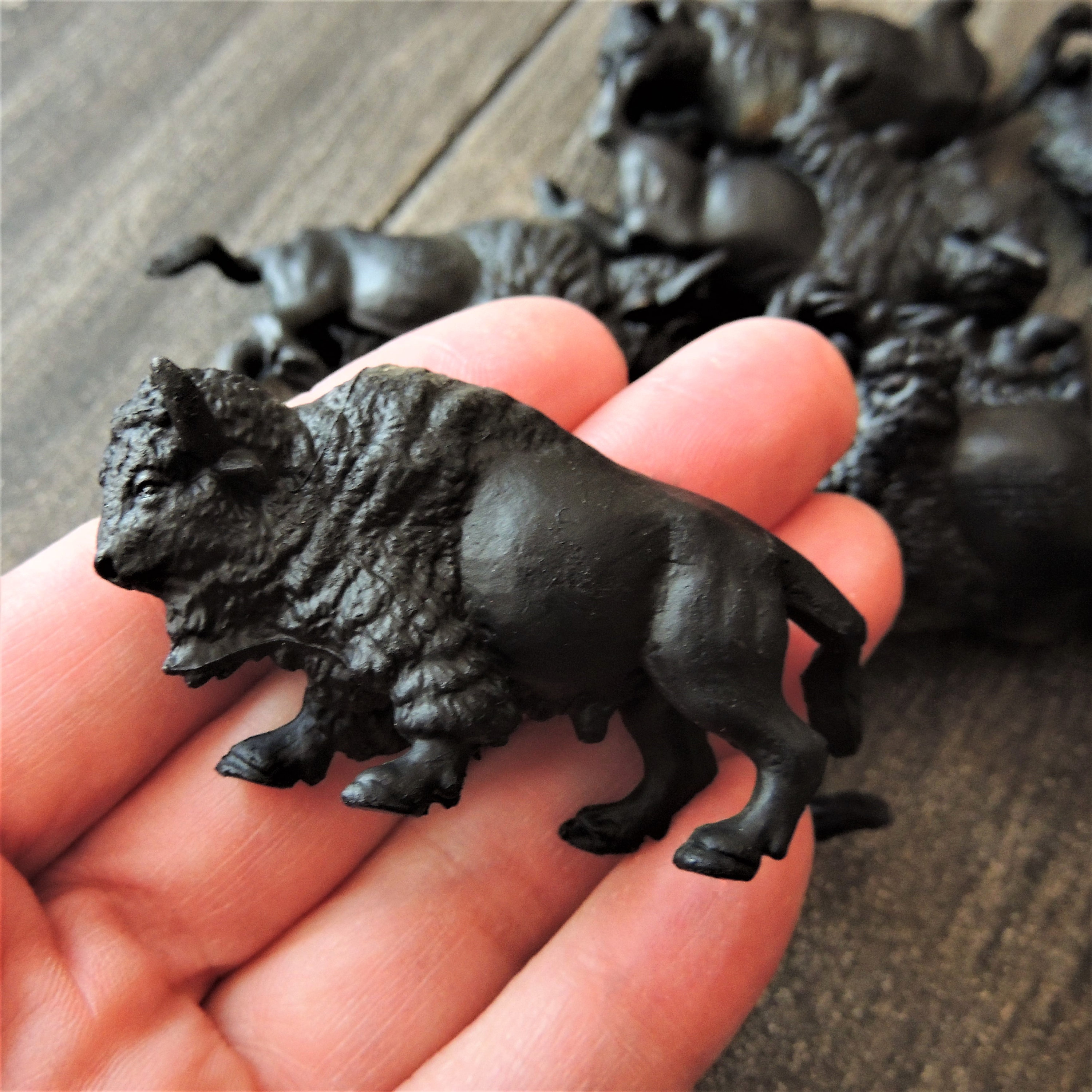 MINIATURES BISON Animal Figures Figurines Dollhouse Fairy Garden ...