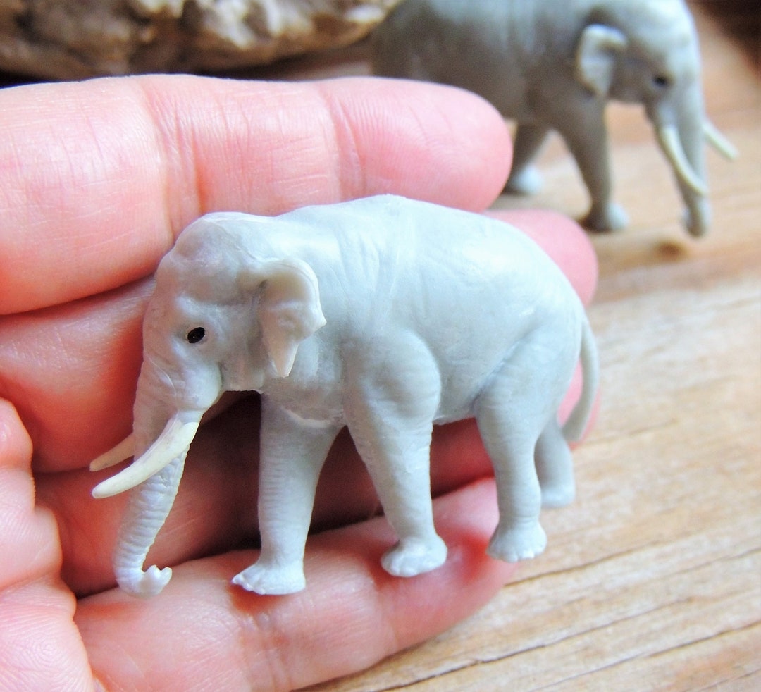 MINIATURE ASIAN ELEPHANT Animal Figurines Figures Fairy Garden ...