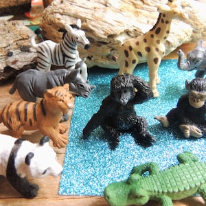 ZOO BABIES MINIATURE Animal Figurines Set Animals Figures Fairy Garden ...