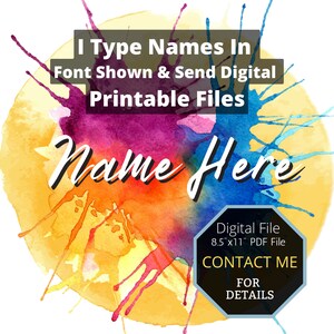 Watercolor Paint Splatter PRINTABLE PDF RA Door Decs Student Desk Name ...