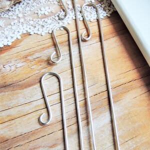 WIRE TABLE Shepherds Hook Crook Tall Place Card Holders Sticks Stems ...