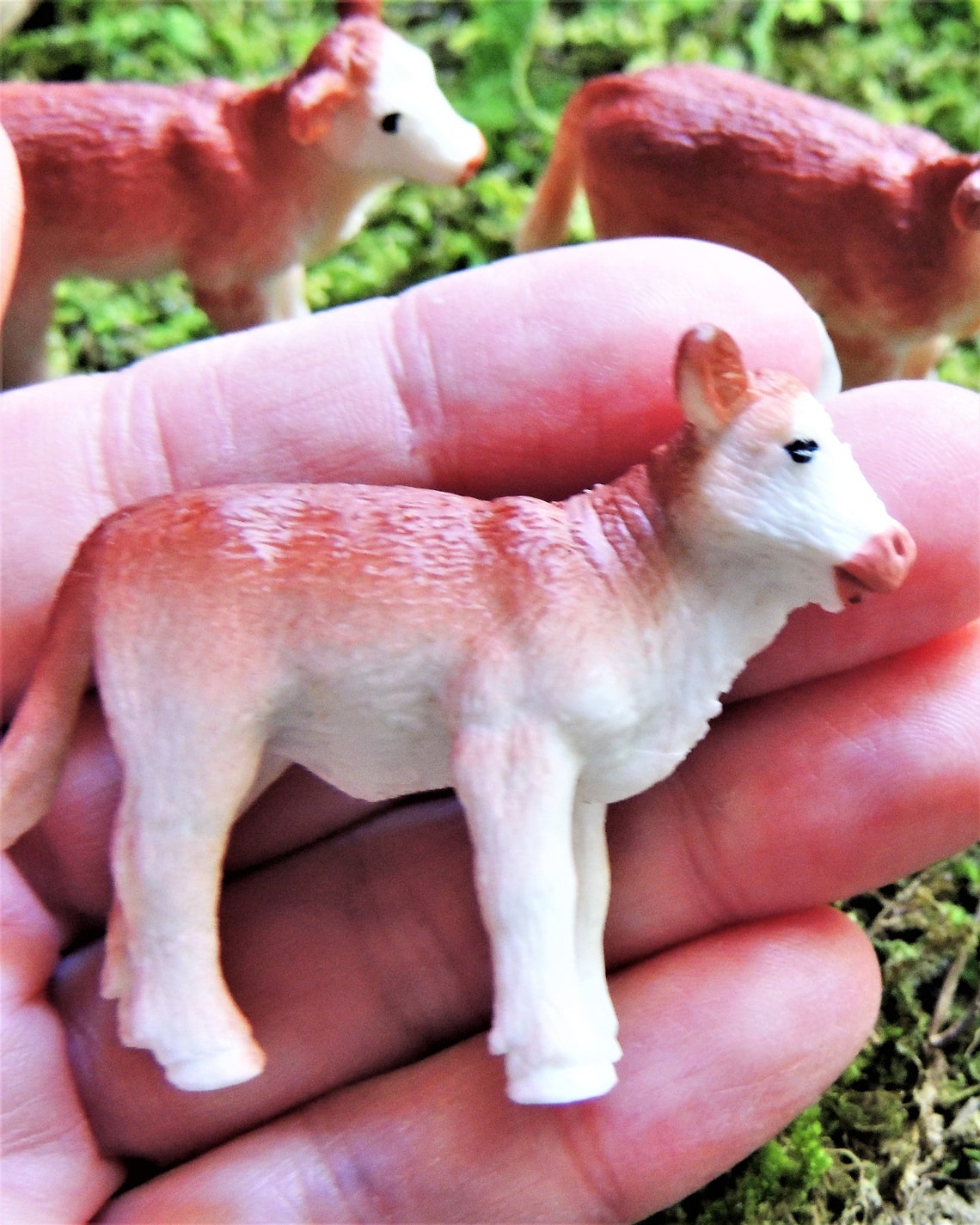 MINIATURE COW CALF Hereford Cattle Farm Animal Plastic Figures - Etsy