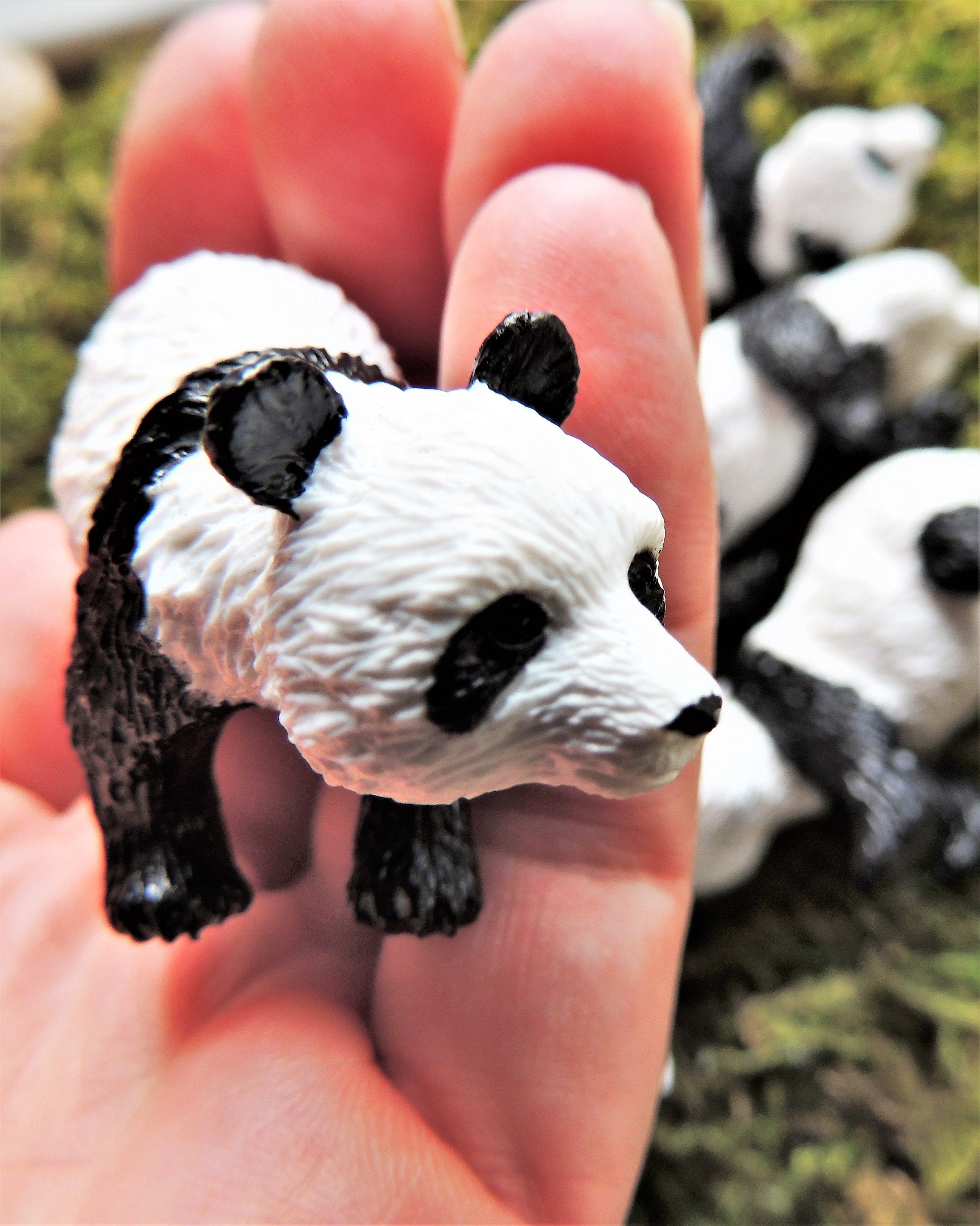 MINIATURE PANDA Bear Animal Figure Figurine Dollhouse Diorama | Etsy
