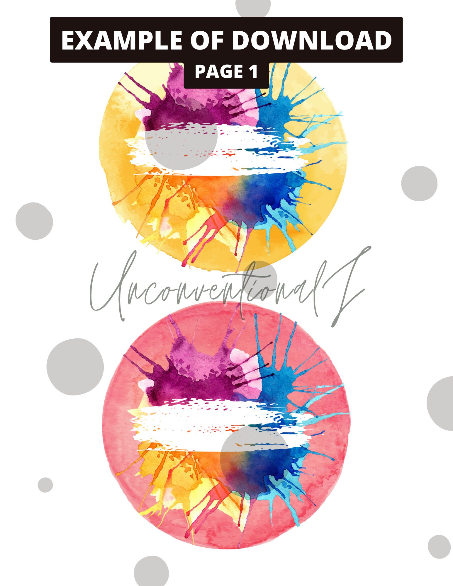 Watercolor Paint Splatter PRINTABLE PDF RA Door Decs Student Desk Name ...