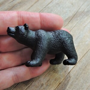 MINIATURE BLACK BEAR Nature Plastic Animal Figures Figurine Dollhouse ...