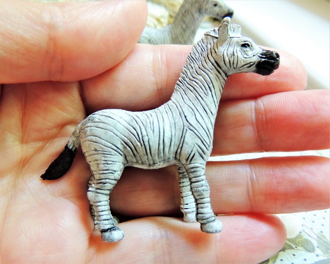 MINIATURE ZEBRA Animal Figures Figurines Mini Fairy Gardens - Etsy