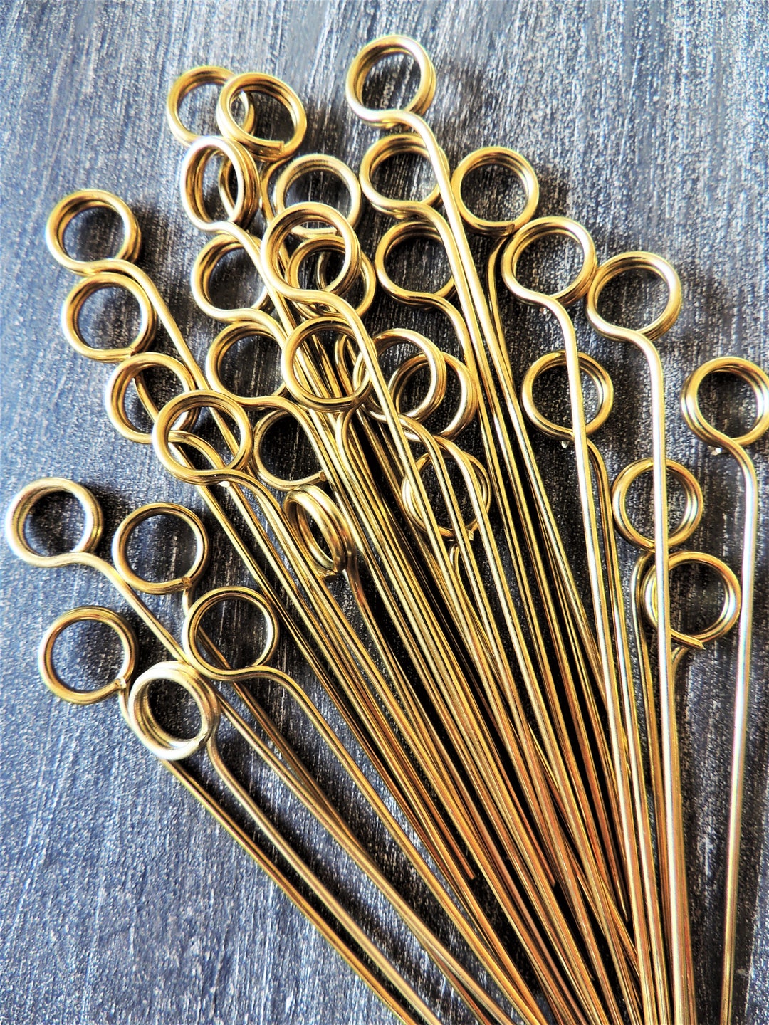 3.5" WIRE CARD HOLDERS Set Picks Gold No Base Place Card Table Number ...