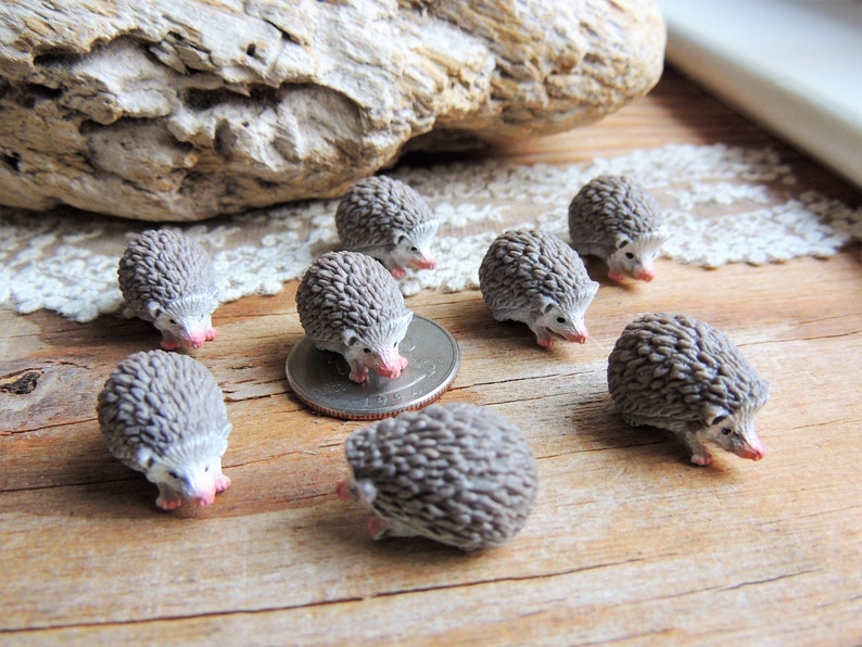 MINIATURE HEDGEHOG Animals Figures Figurines Fairy Garden - Etsy
