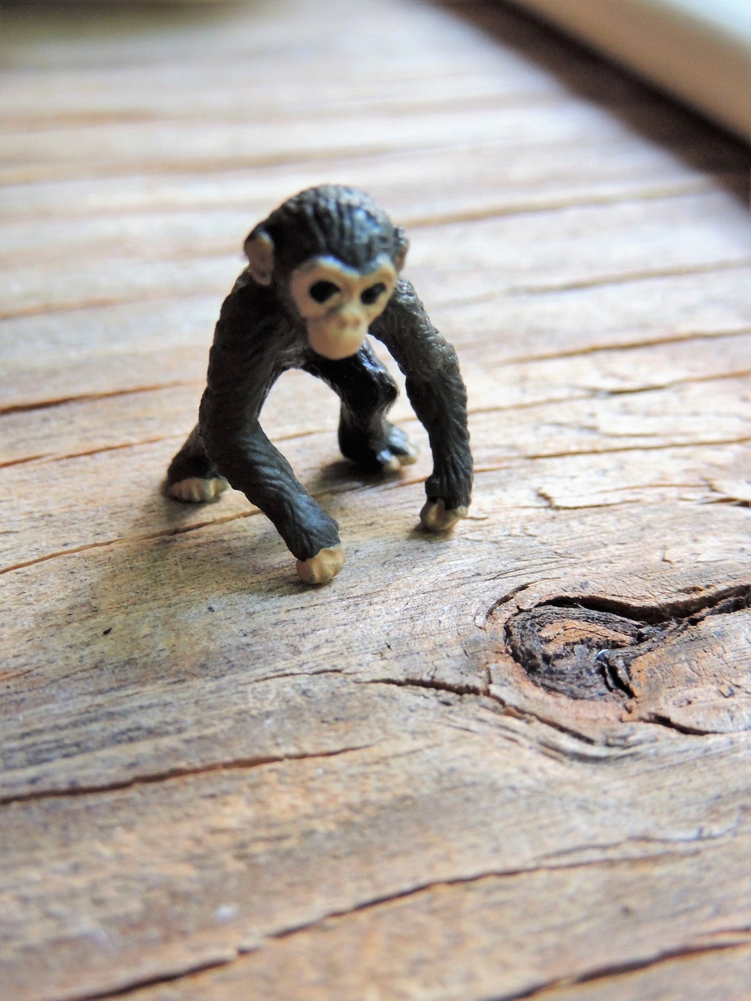 Tiny CHIMP MINIATURE Animals Figurine Chimpanzee Figure Dollhouse Fairy ...