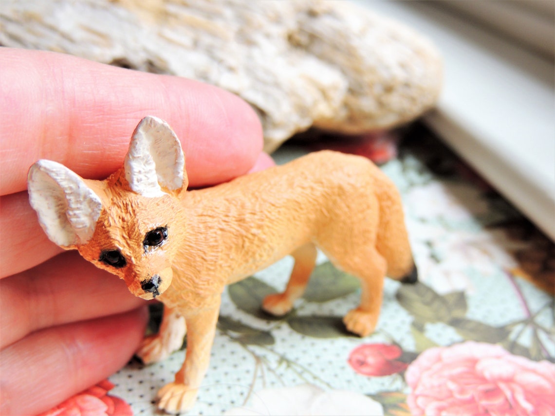 Large MINIATURE FENNEC FOX Animals Figure Figurine Diorama - Etsy