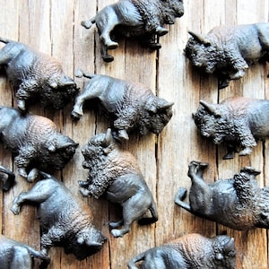 MINIATURE Bison Animal Mini Figurines Figures Dollhouse Diorama ...