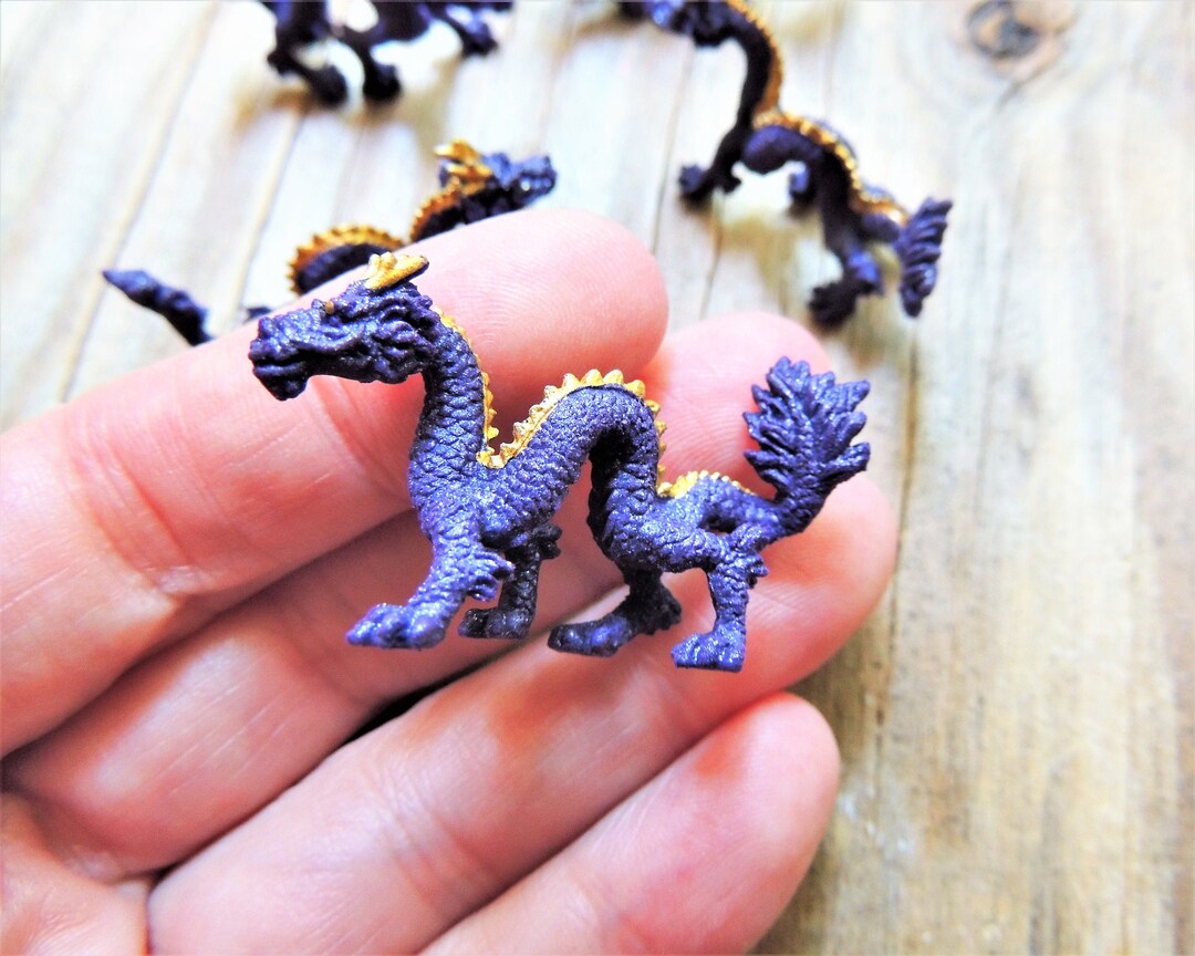 MINIATURE Purple Chinese Dragon Mini Fairy Dragon Animals Figure ...