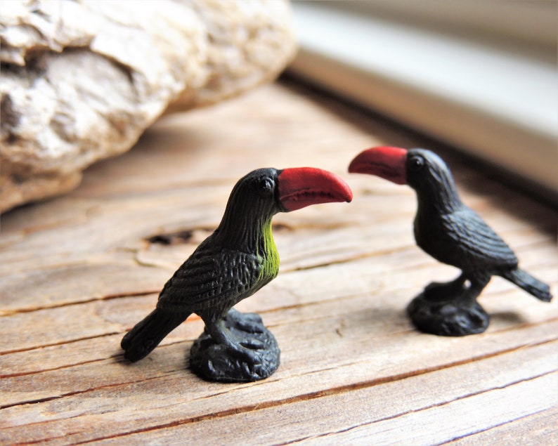 TOUCAN MINIATURE Bird Animals Figurines Dollhouse Birds - Etsy