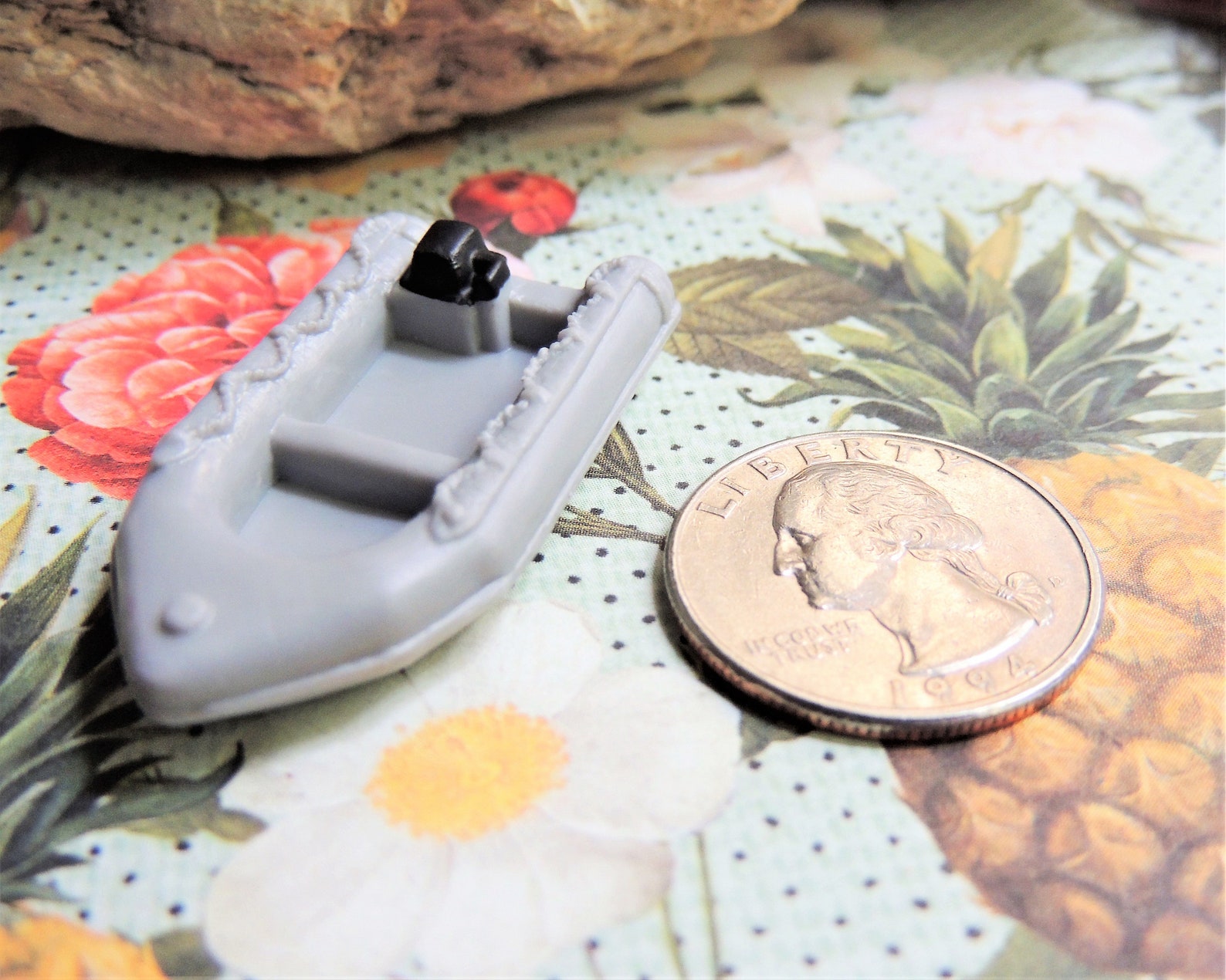MINIATURE ZODIAC RAFT Inflatable Boat Figure Figurine Fairy Garden ...