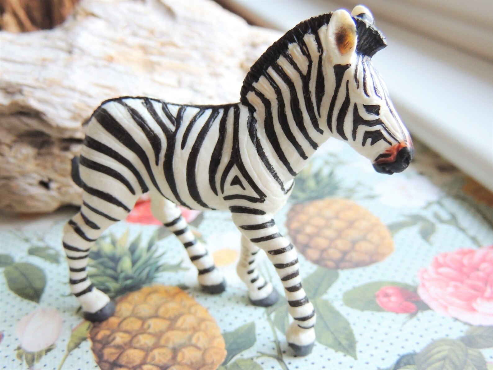 Large MINIATURE ZEBRA FOAL Animals Figure Figurine Fairy Garden Diorama ...