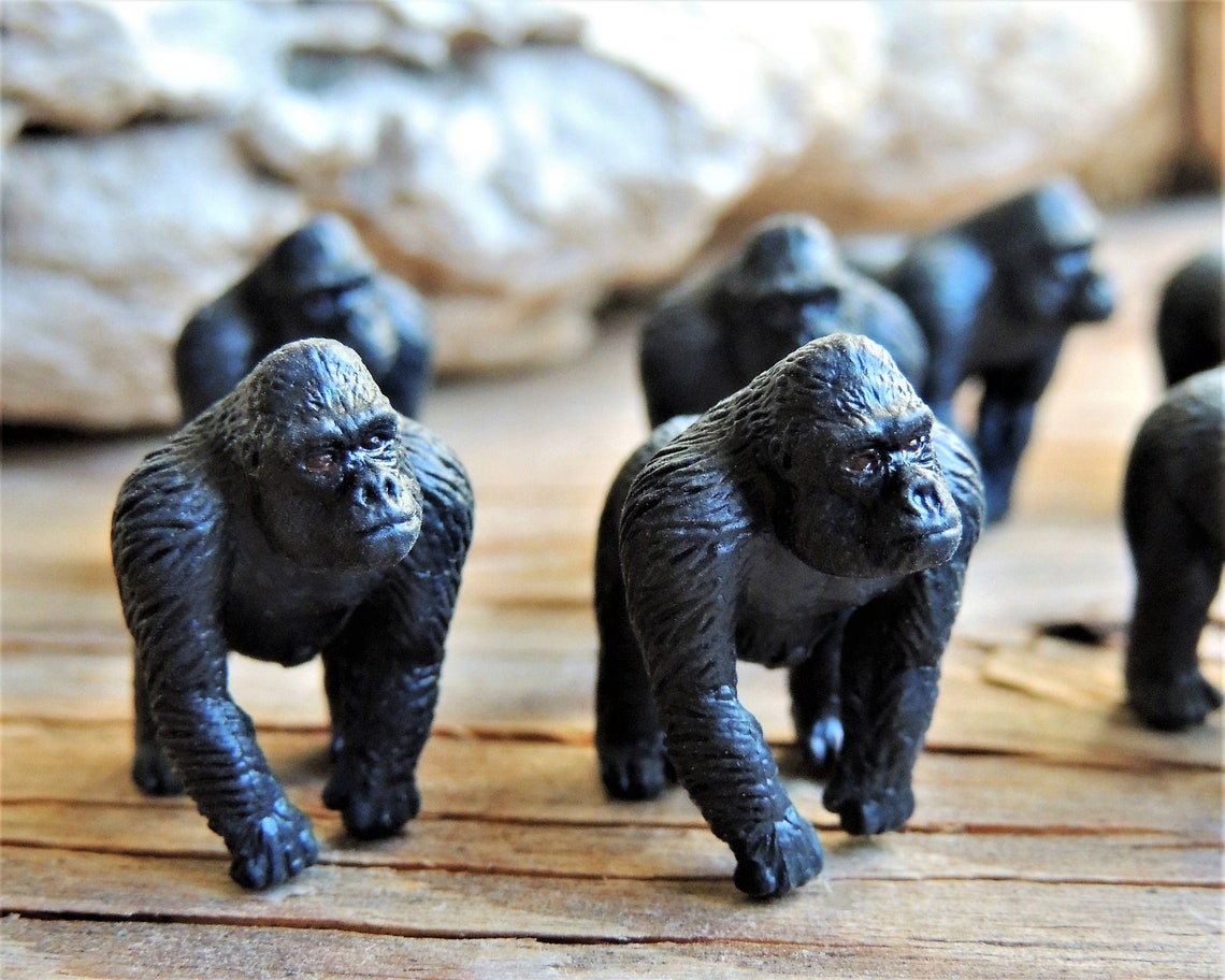GORILLA MINIATURE Tiny Animal Figures Figurines Soft Fairy - Etsy