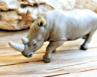 MINIATURE RHINO Animal Figurines Figures Fairy Gardens - Etsy