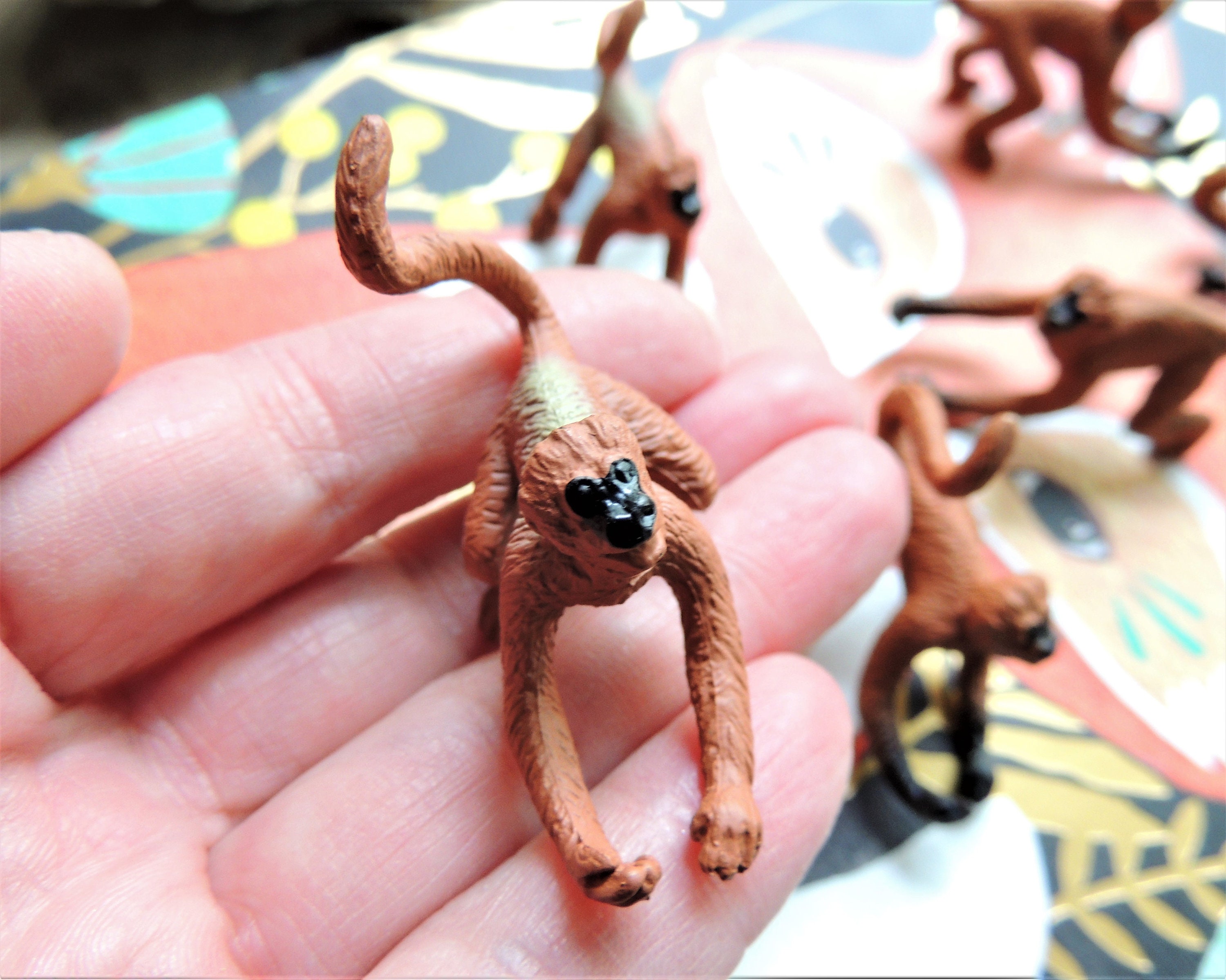 MINIATURE ANIMALS Spider Monkey Plastic Animal Figure Figurines ...