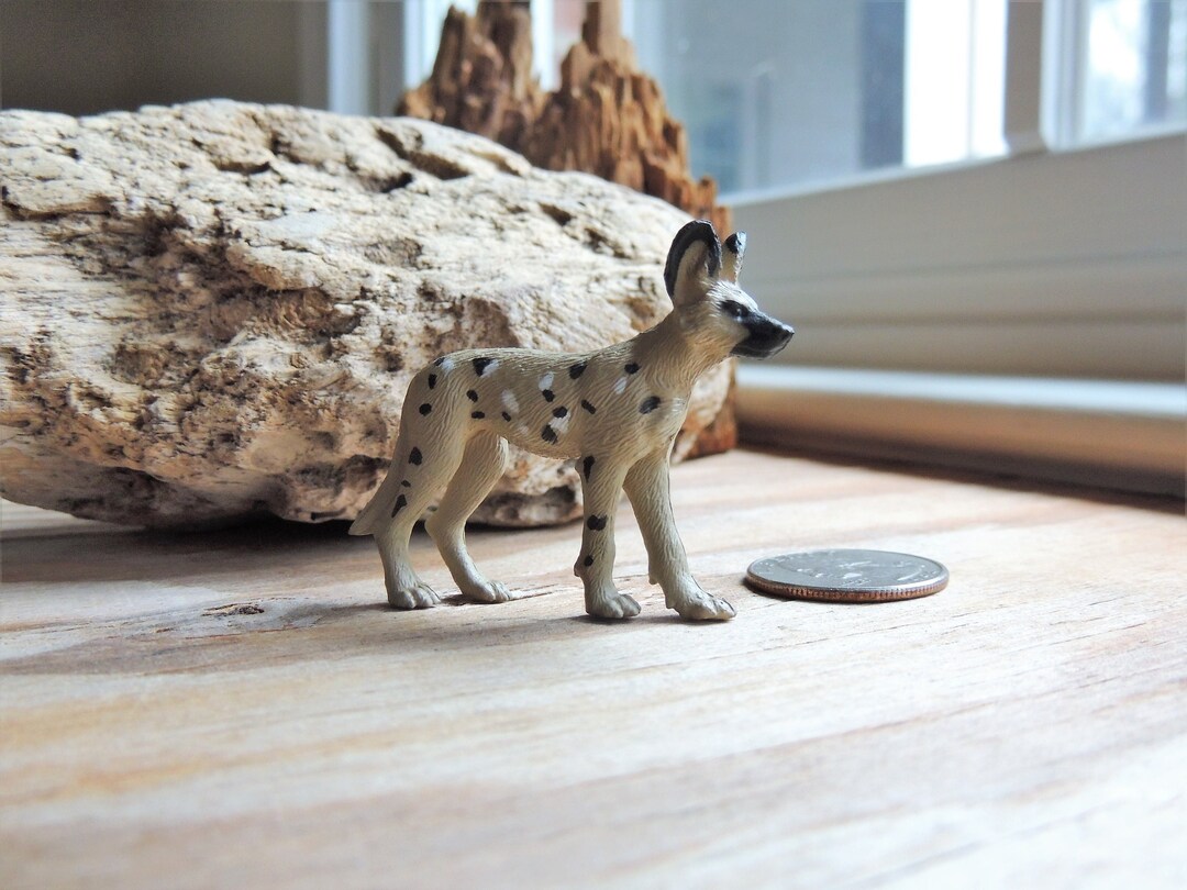 MINIATURE African Wild Dog Animal Figurines Figures Fairy Garden ...
