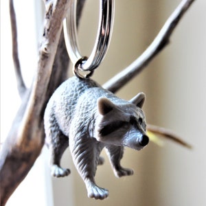 KEYCHAIN Key Chain RACCOON Key Ring Key Fob Animal Cute Fun Cool Unique ...