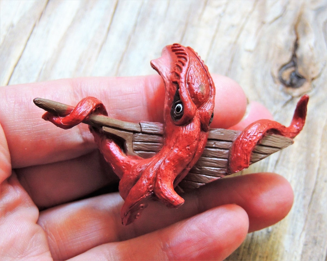 MINIATURE KRAKEN Plastic Cryptid Figure Figurine Dollhouse Diorama ...