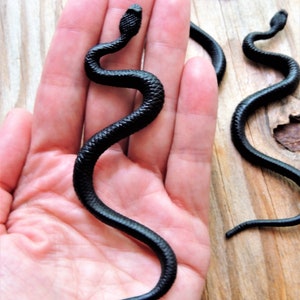 MINIATURES BLACK SNAKE Animal Figures Figurines Dollhouse Fairy Gardens ...