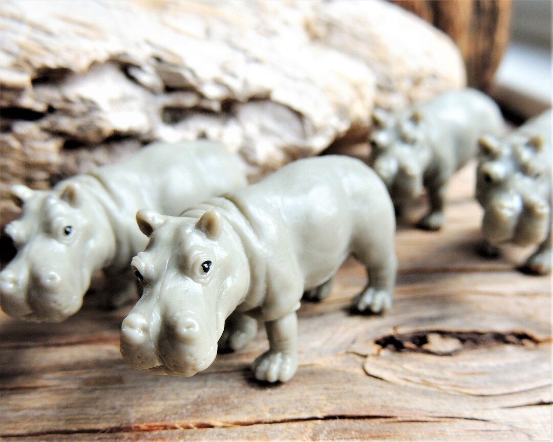 MINIATURE HIPPO Animal Figures Figurines Mini Fairy Gardens Dollhouse ...