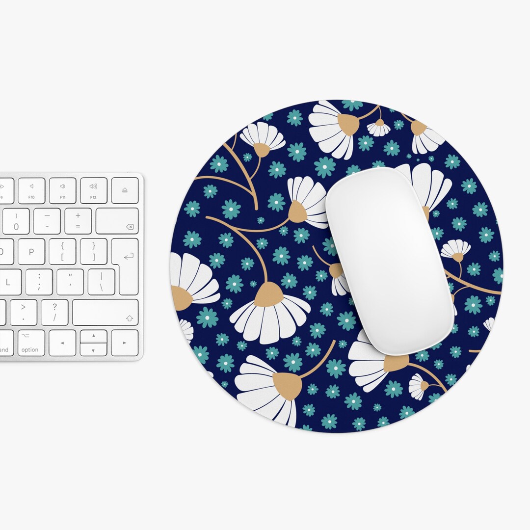 MOUSE PAD: Fairy Fan Flower, Round Mouse Pads, Aesthetic Floral, Cute ...