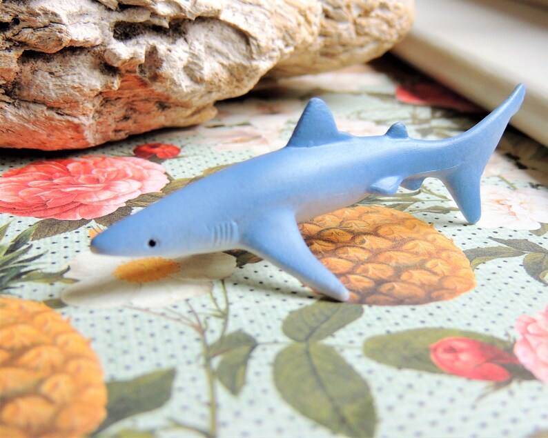 BLUE SHARK MINIATURE Animal Figurines Figure Dollhouse Fairy - Etsy