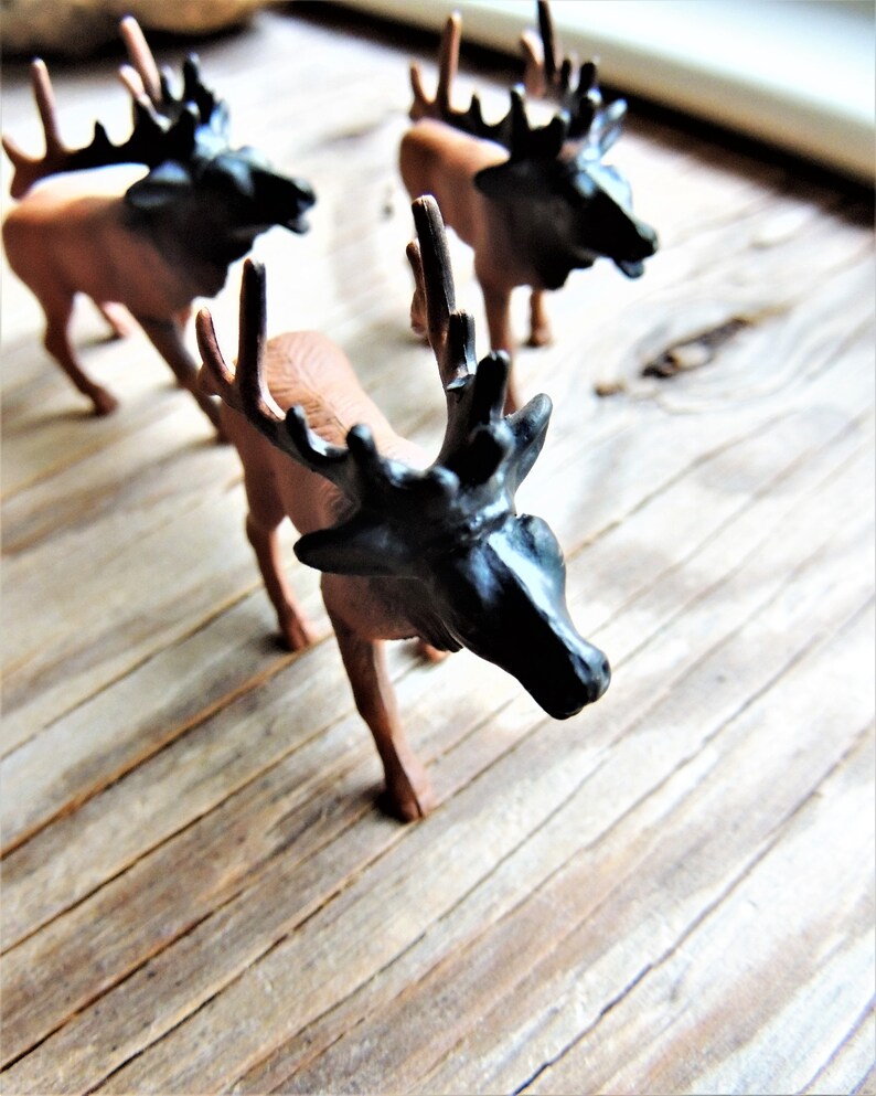 MINIATURES ELK Animal Figurine Fairy Garden Dollhouse Diorama Terrarium ...