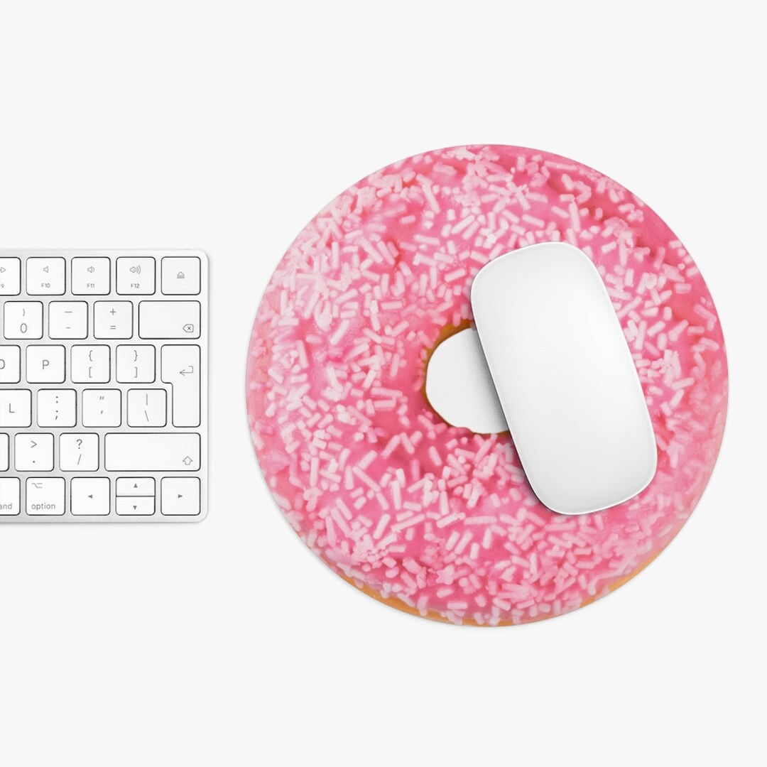 Sprinkles Donut ROUND MOUSE PAD Fun Cute Pretty Mousepads Mouse Mat ...