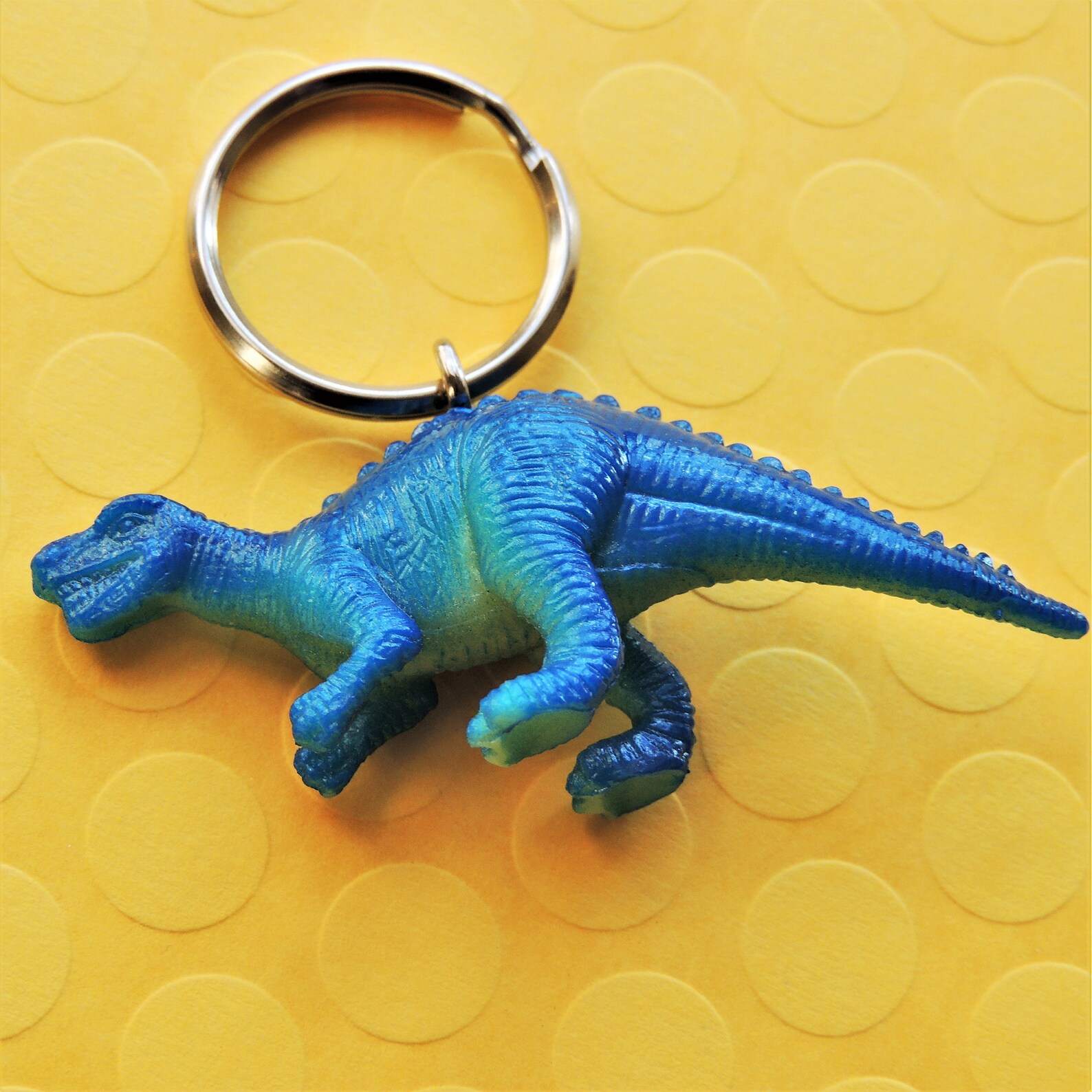 DINOSAUR KEYCHAIN Key Chain Blue Key Ring Key Fob Animal Cute Fun Cool ...