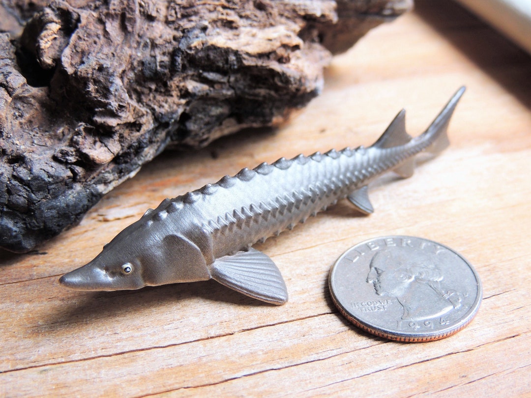 Miniature LAKE STURGEON FISH Animal Figure Figurine Dollhouse Diorama ...