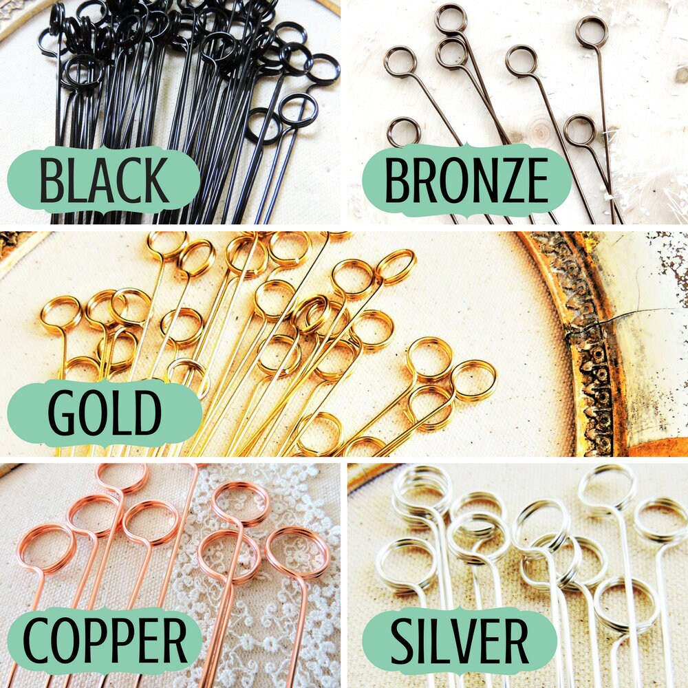 WIRE CARD HOLDERS: Place Card Holder Silver Gold No Base Stems Stick ...